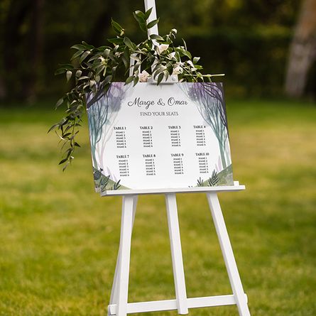 Magical Enchanted Forest Wedding Table Plan Design and Printing