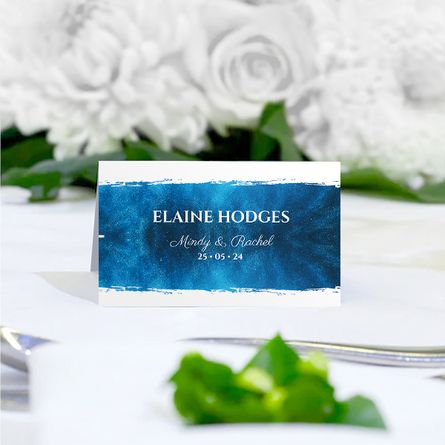 Marine Blue Wedding Place Cards Design and Printing