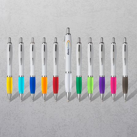 Curvy Promotional Pen | plastic printed pens | Free Delivery