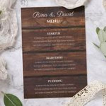 Rustic Wedding Menu Design and Printing