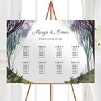 Magical Enchanted Forest Wedding Table Plan Design and Printing