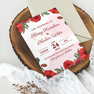 Bright Poppy - Personalised Wedding Invitations