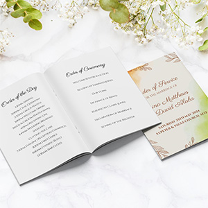 Cozy Autumn Wedding Order Of Service Booklet Design and Printing