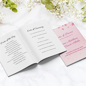 Romantic Order Of Service Booklet Design and Printing