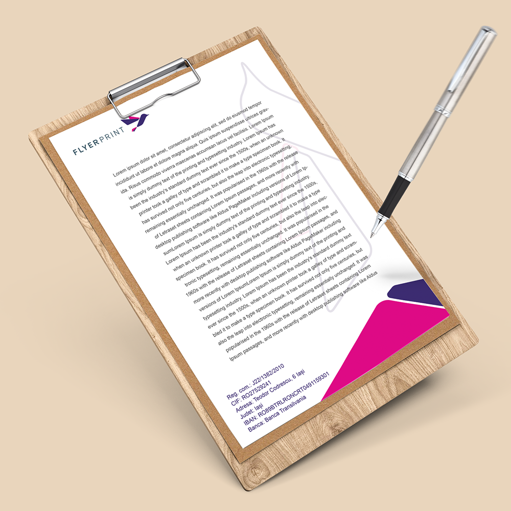 Foi cu antet A4 | Flyerprint - Tipografie Iasi. Servicii complete de ...