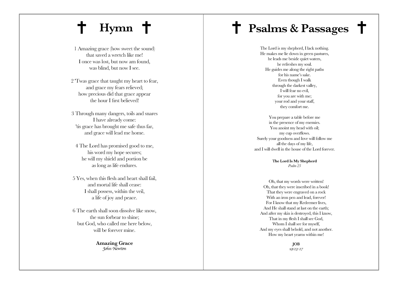 Order of Service Funeral Printing & Templates | GD Print