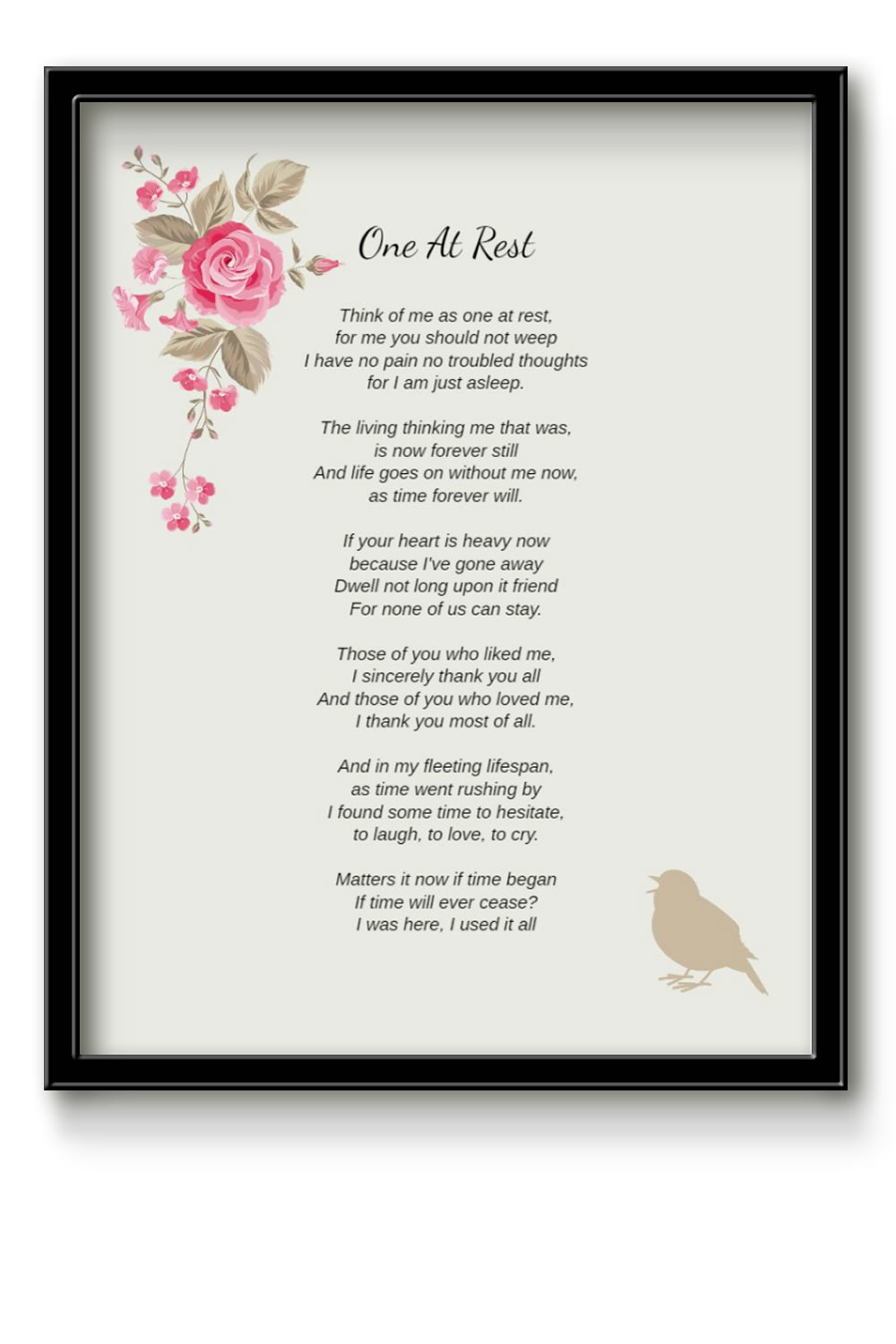 One At Rest | Popular Memorial Poem