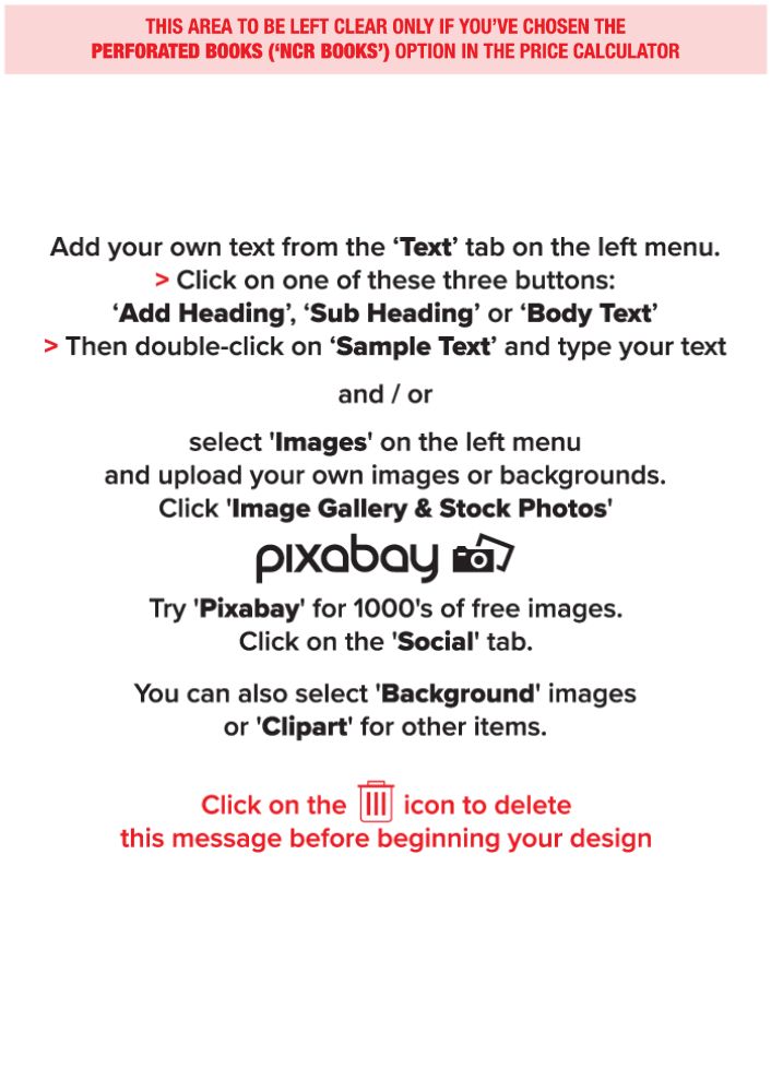 Carbonless NCR printed in colour with your design PDF