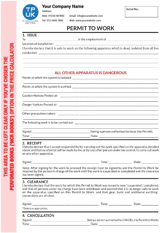 Electrical Permit to Work Template | Design online FREE