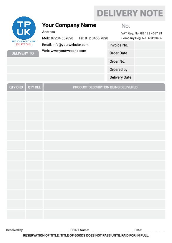 POD Delivery Note Template | Design online FREE