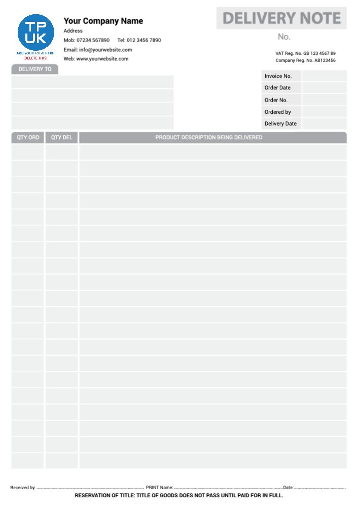 POD Delivery Note Template | Design online FREE