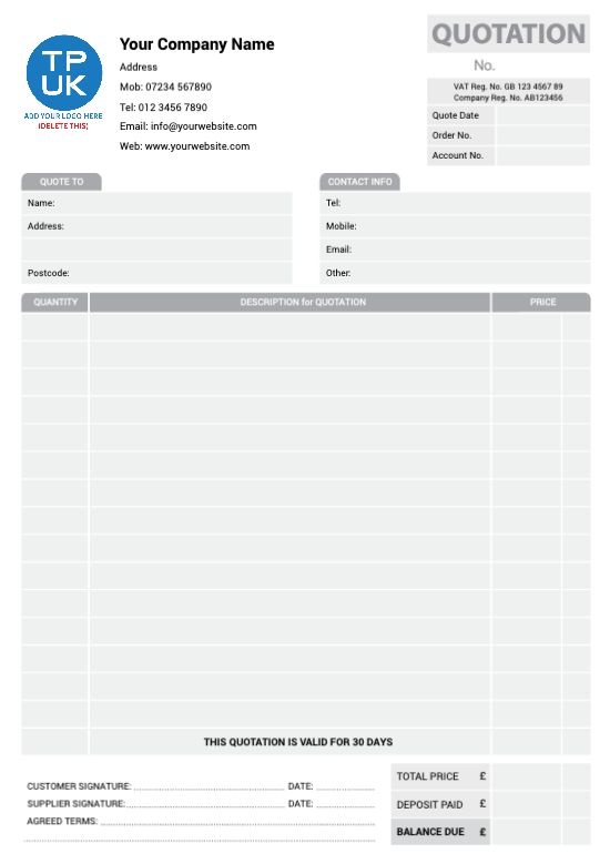 Quote Template | Quotation Form | Design online FREE