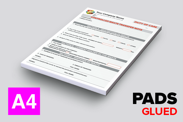 Duty of Care Controlled Waste Transfer Note Template