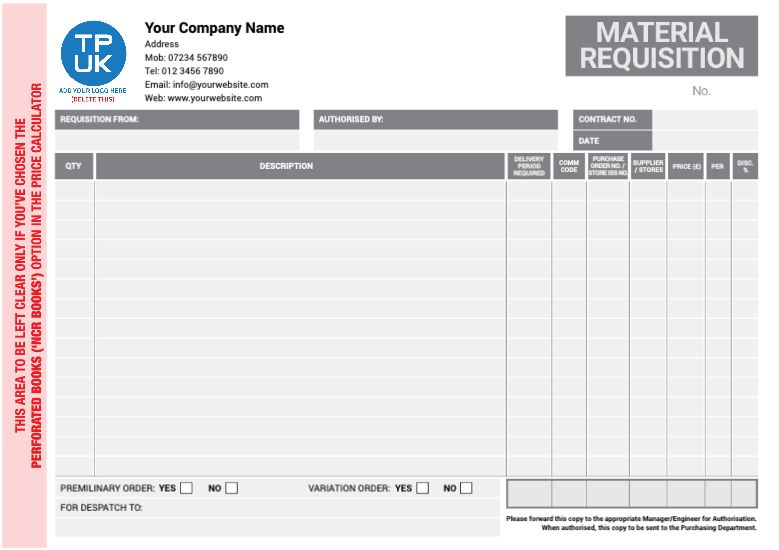 MATERIAL REQUISITION Templates | Design online for Free