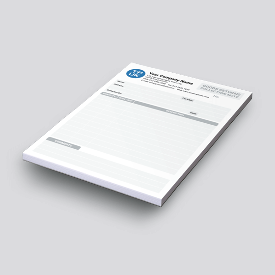 Goods Return COLLECTION NOTE NCR printed from £48