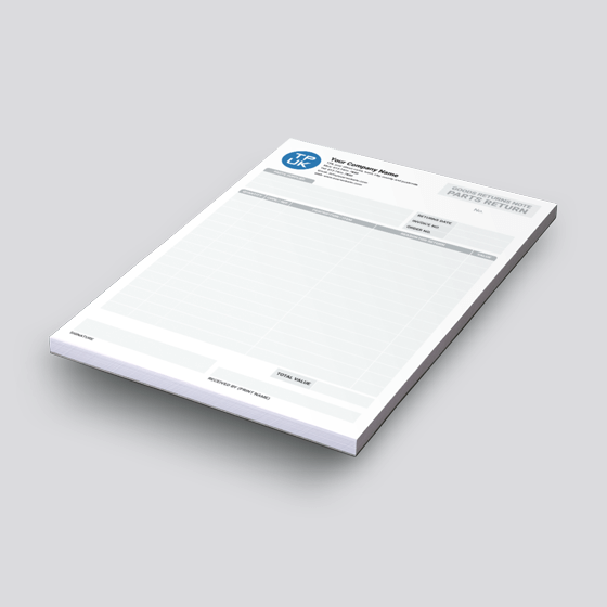 PARTS RETURN Goods Return Note NCR printed from £54