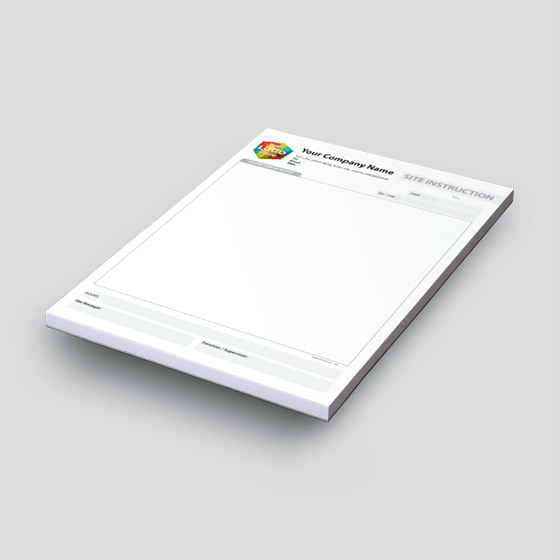 Construction SITE INSTRUCTION printed from £54